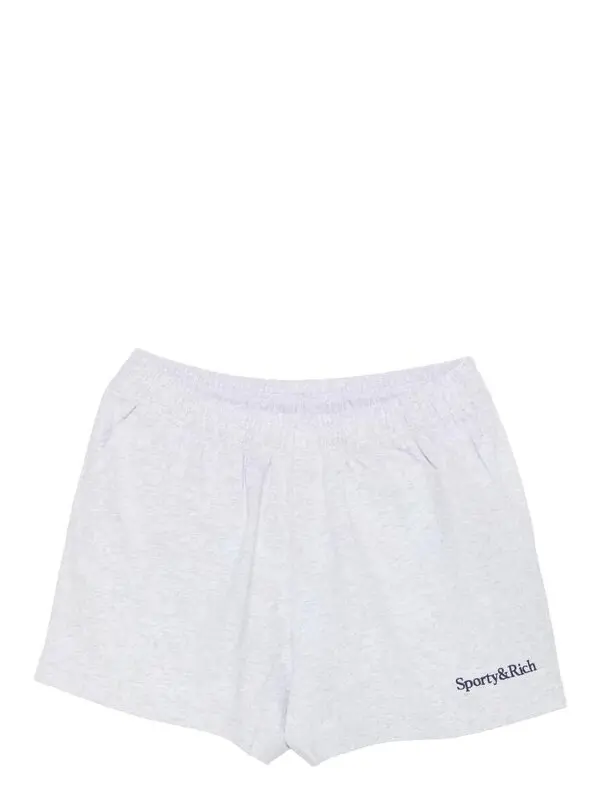 SPORTY & RICH Logo Embroidered Track Shorts - Grey