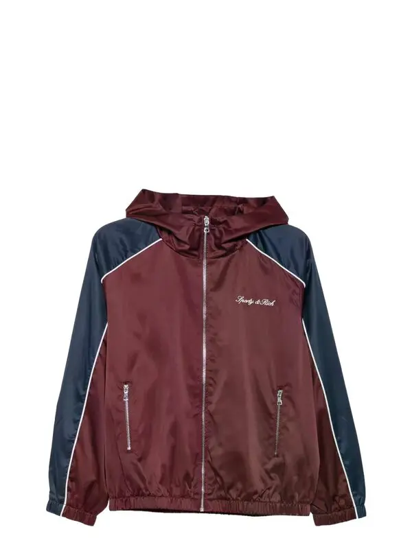 SPORTY & RICH Embroidered Hooded Jacket - Red