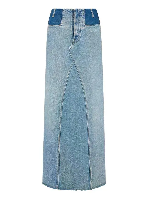 MAISON MARGIELA Patchwork Maxi Skirt - Blue