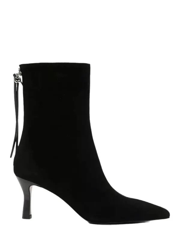 Maje Pointed-toe Rear-zip Ankle Boots - Black