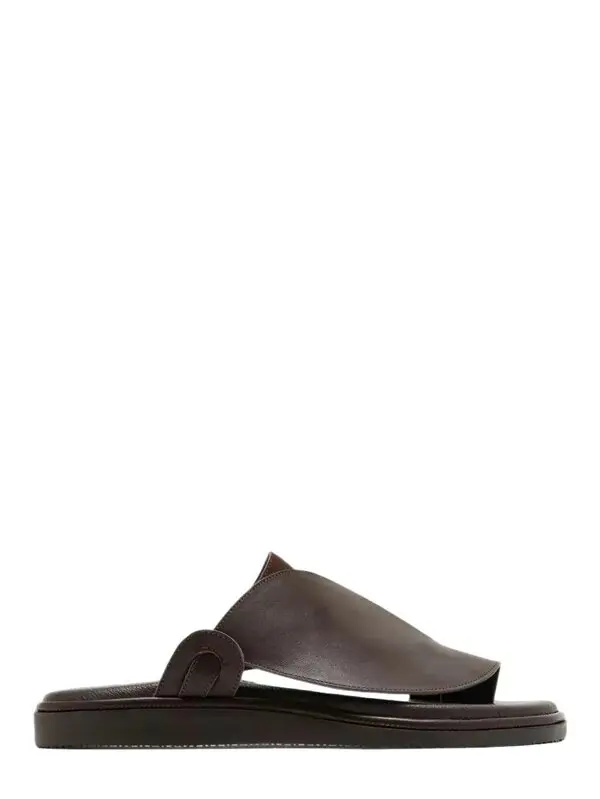 FORSA Woven-panel Leather Sandals - Brown
