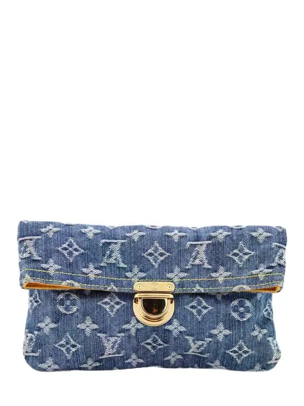LOUIS VUITTON Monogram Denim Clutch Bag - Blue