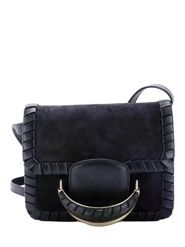 Chloé Kattie Whipstitch Suede Crossbody Bag - Blue