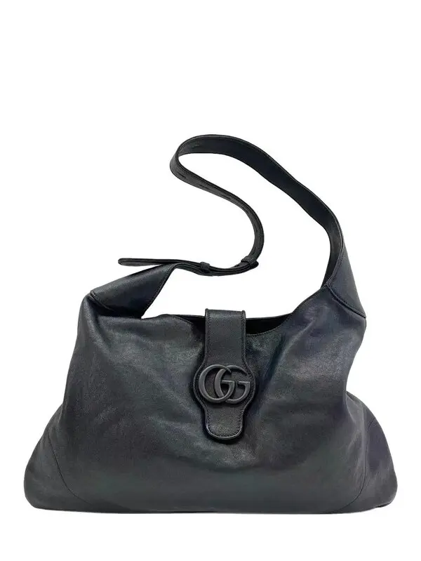 Gucci 2000s Double G Shoulder Bag - Black