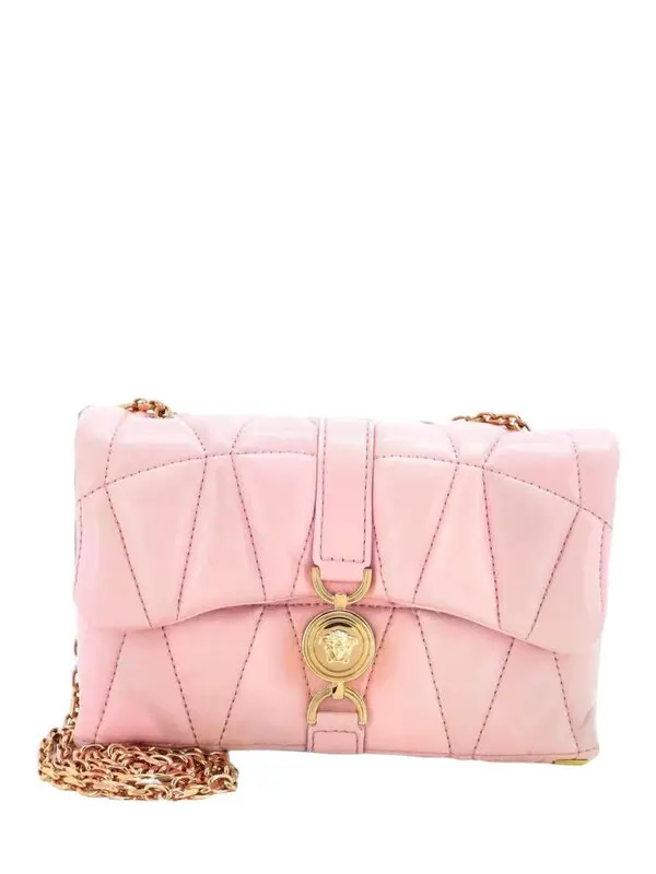 Versace Quilted Leather Mini Crossbody Bag - Pink