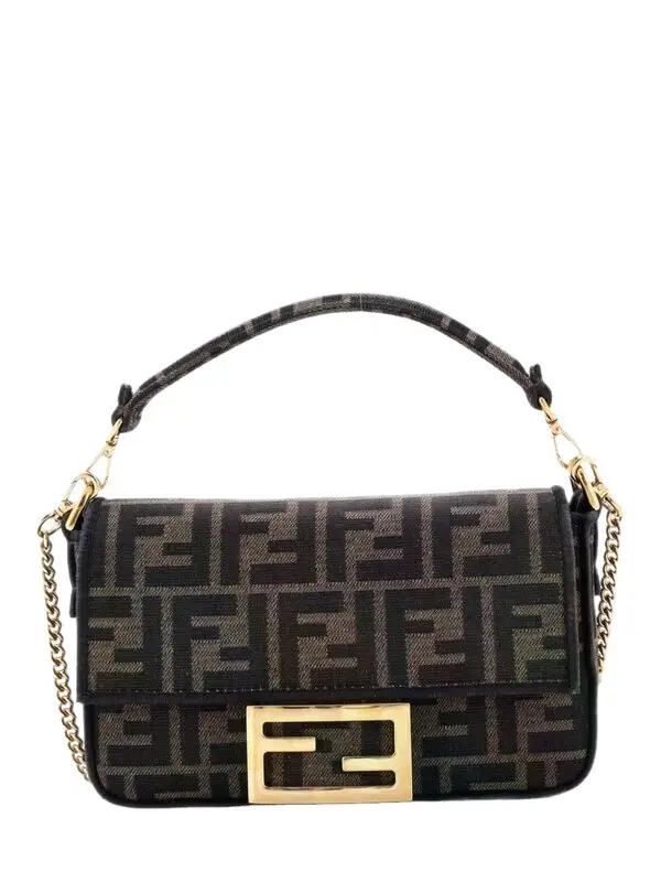 Fendi Baguette Nm Bag Zucca Canvas Mini Crossbody Bag - Brown