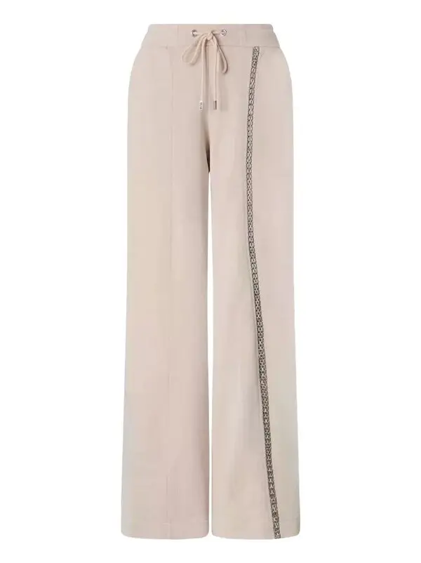 Pinko Embellished Drawstring Wide Leg Sweatpants - Neutrals