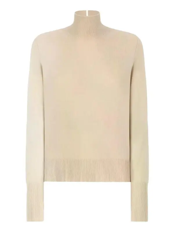 Pinko Ribbed-trim High-neck Sweater - Neutrals
