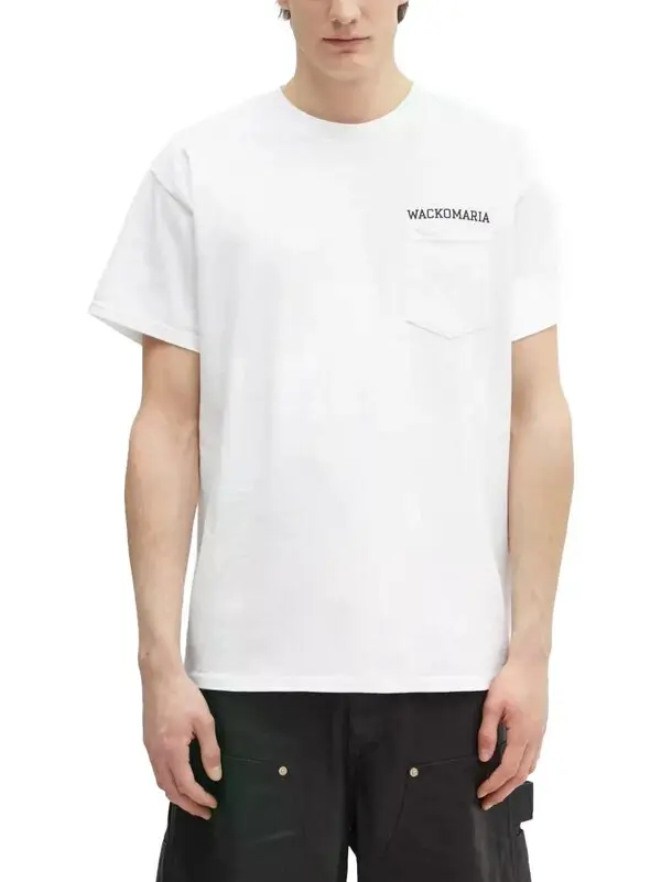 WACKO MARIA X Keith Haring Graphic-print Chest-pocket T-shirt - White