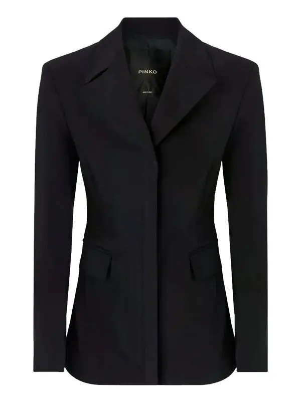 Pinko Notched Lapel Single-breasted Blazer - Black