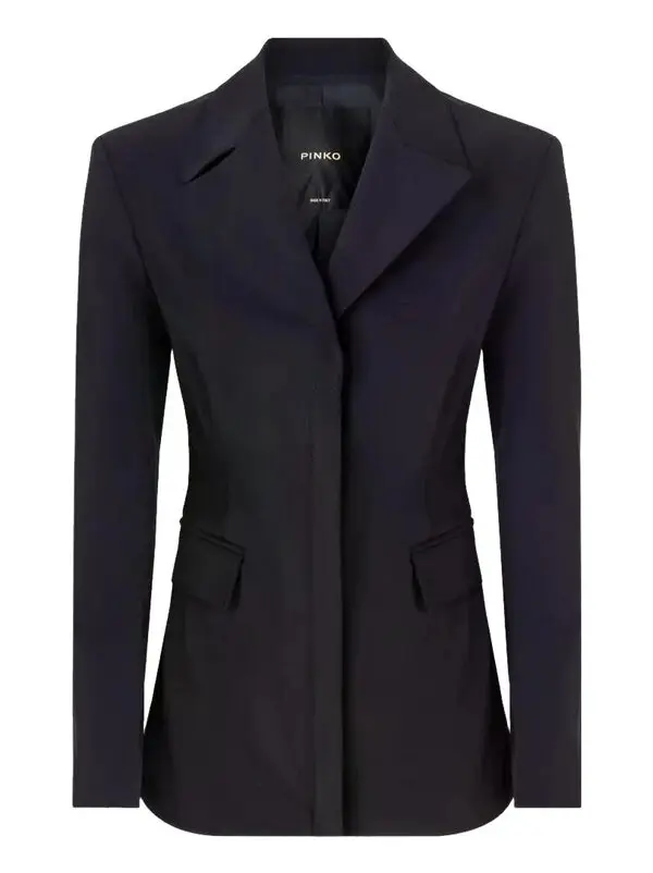 Pinko Notched Lapel Single-breasted Blazer - Black