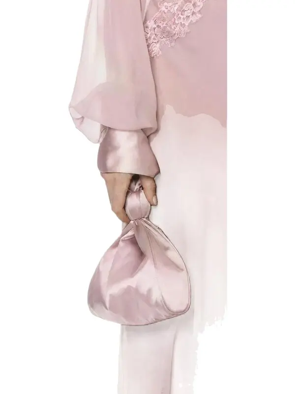 Alberta Ferretti Satin Knotted Clutch Bag - Pink