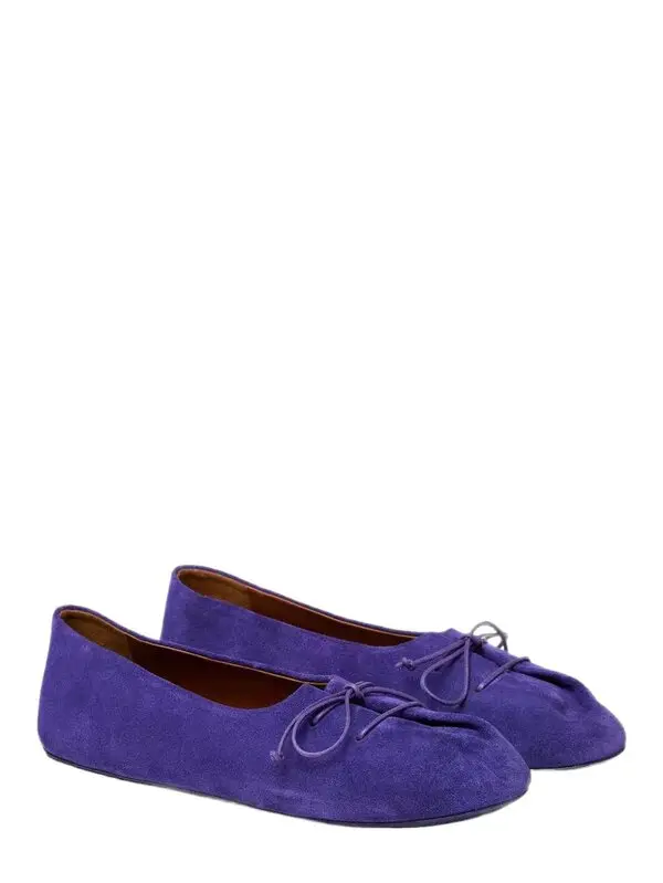 Marsèll Suede Ballet Flats With Bow Detailing - Purple