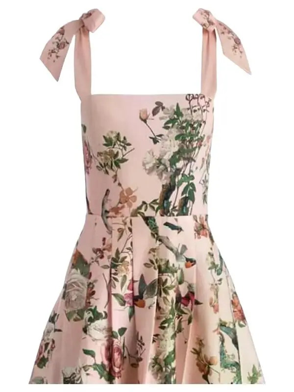 Alice + Olivia Floral Print Square Neck Dress - Pink