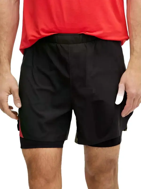 LA SPORTIVA Flow 5 Layered Shorts With Logo Print - Black