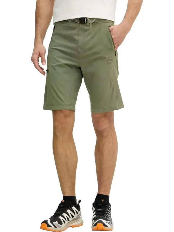 LA SPORTIVA Belted Logo Print Shorts - Green