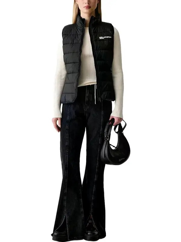 Karl Lagerfeld Quilted Logo Gilet - Black