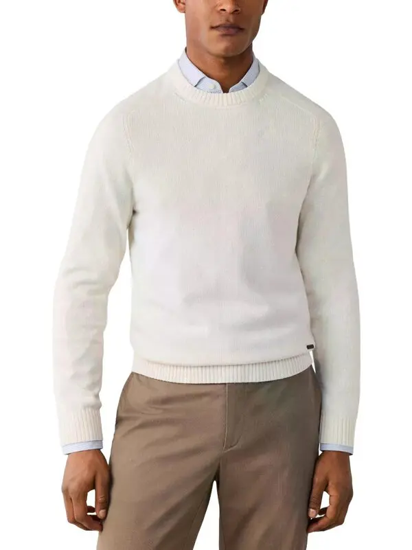 HACKETT LONDON Crew Neck Cotton Sweater - White