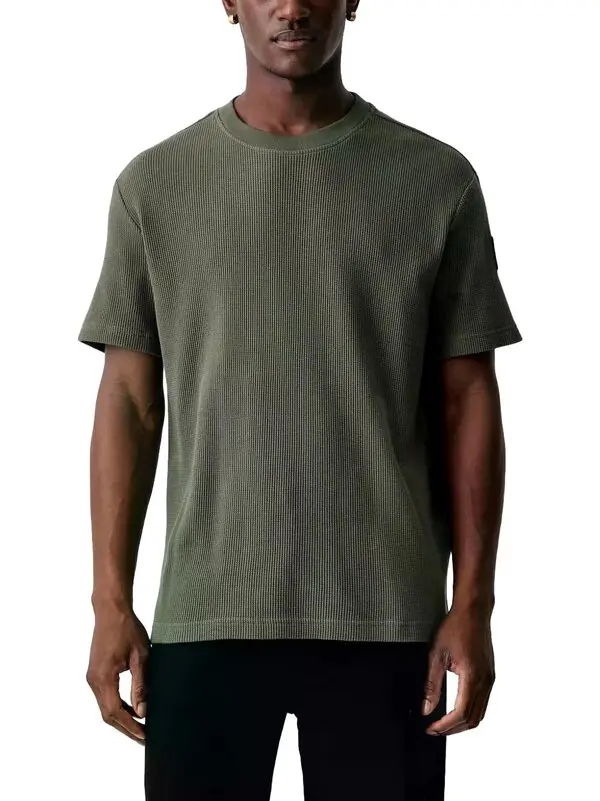 Karl Lagerfeld Waffle-knit Logo-patch T-shirt - Green