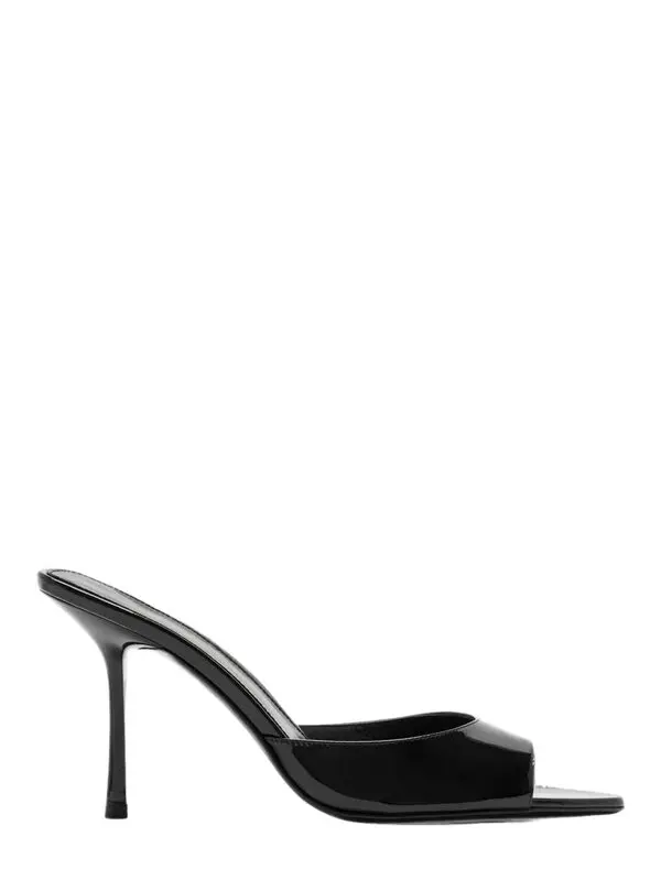 STUART WEITZMAN Patent Finish Slip-on Stiletto Sandals - Black