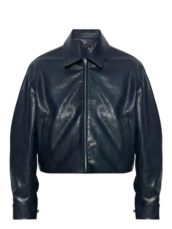 Rag & Bone Grained Texture Zip-up Jacket - Blue