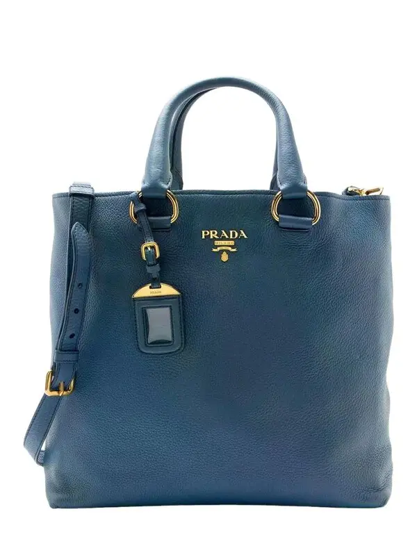 Prada Vitello Phenix Tote Bag - Blue