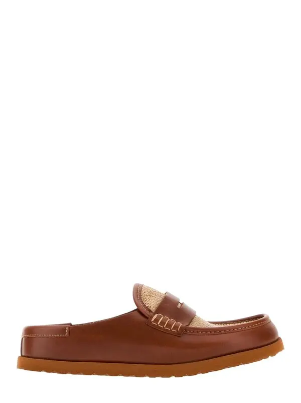 BIRKENSTOCK Two-tone Raffia And Nappa Leather Naples Slipper - White