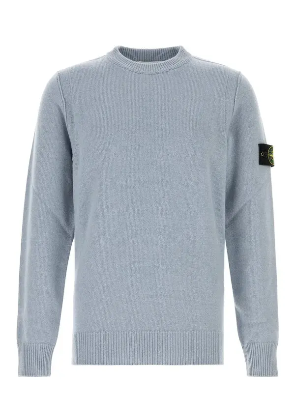 Stone Island Light Wool Blend Crew Neck Sweater - Blue