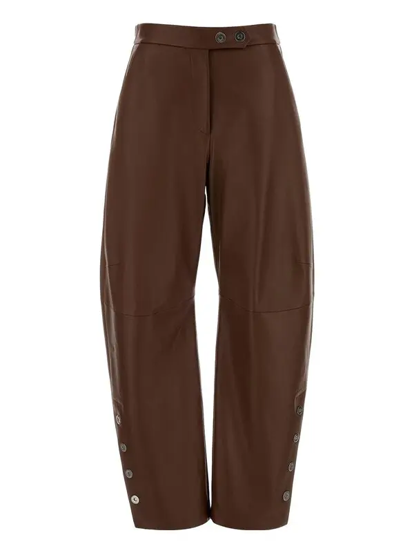 Sportmax Chocolate Leather Cinepresa Trousers - Brown