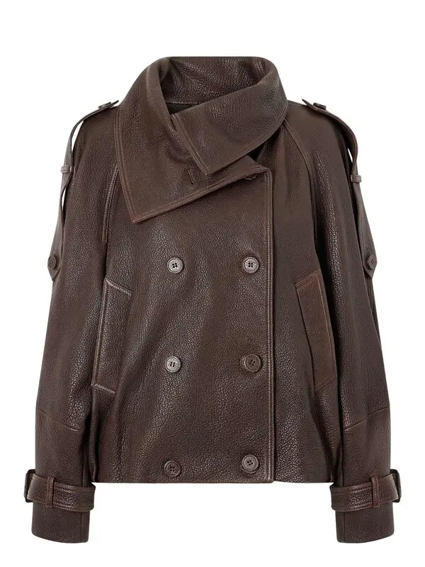 Acne Studios Full-grain Leather Jacket - Dark Brown