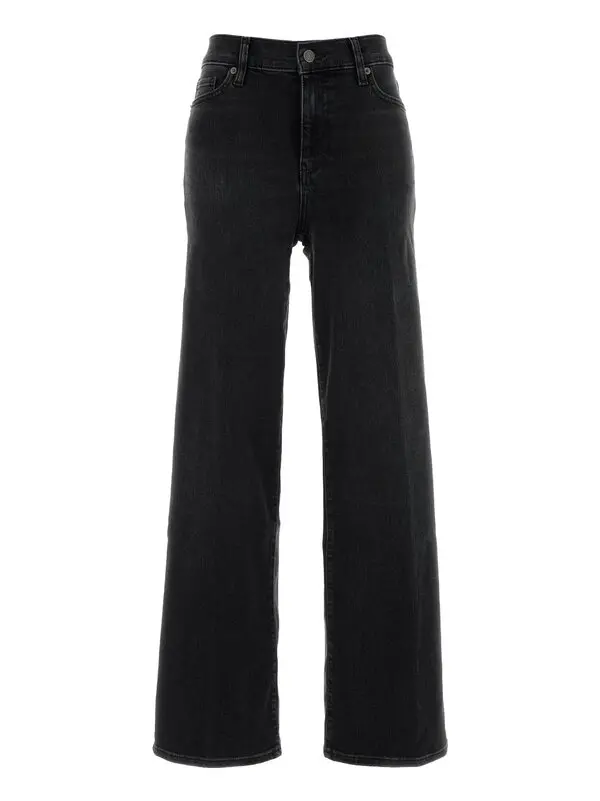 FRAME Stretch Denim Jeans With Central Ironed Pleats - Black