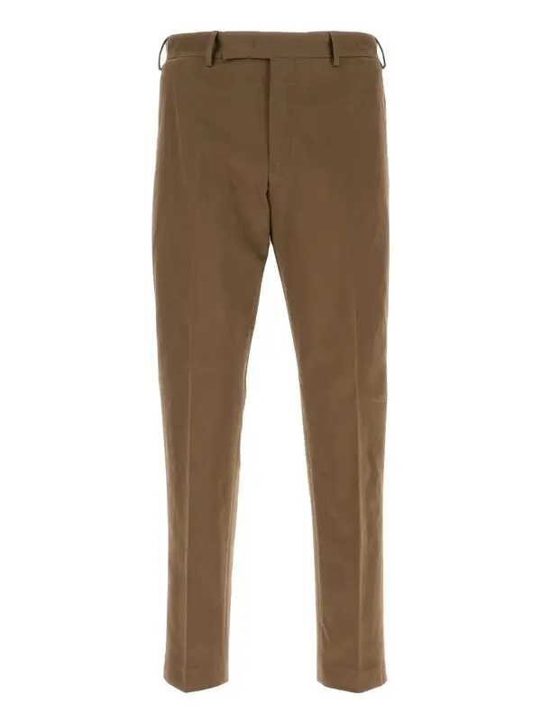 PT TORINO Stretch Cotton Tailored Trousers - Brown