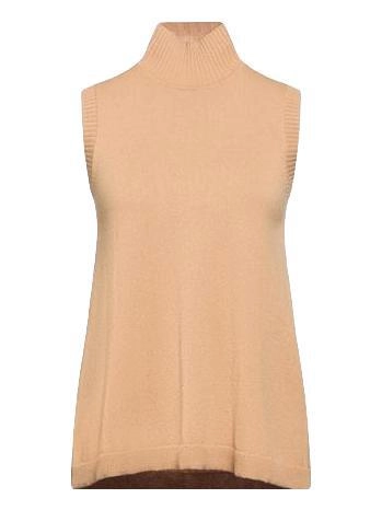PUROTATTO Wool & Cashmere Sleeveless Turtleneck - Camel