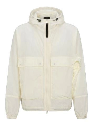 SPIEWAK Nylon Hooded Windbreaker Jacket - Cream
