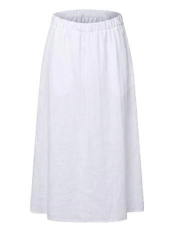 120% Lino Midi Skirt - White