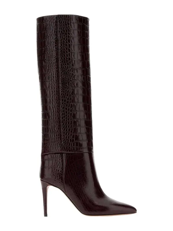 Paris Texas Burgundy Leather Boots - Red