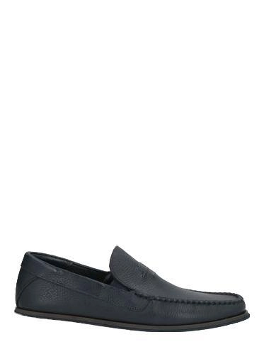 BALDININI Pebbled Leather Loafers - Navy