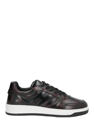 Hogan Burgundy Leather Sneakers - Red