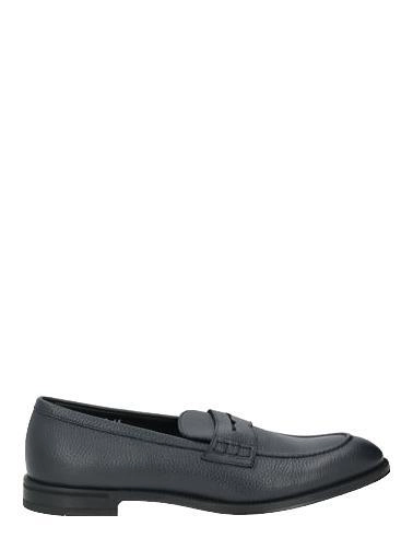 DOUCAL'S Pebbled Leather Penny Loafers - Navy