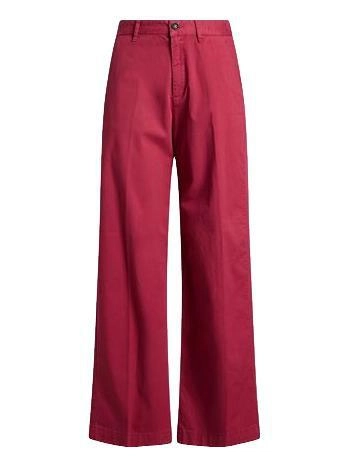 Massimo Alba Garnet Cotton Elastane Wide-leg Pants - Red