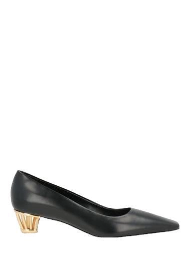 FERRAGAMO Lambskin Pumps With Cone Heel - Black