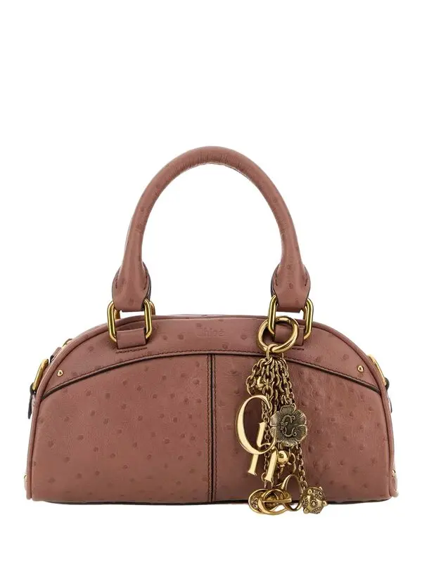 Chloé Antiqued Leather Bowling Handbag - Pink
