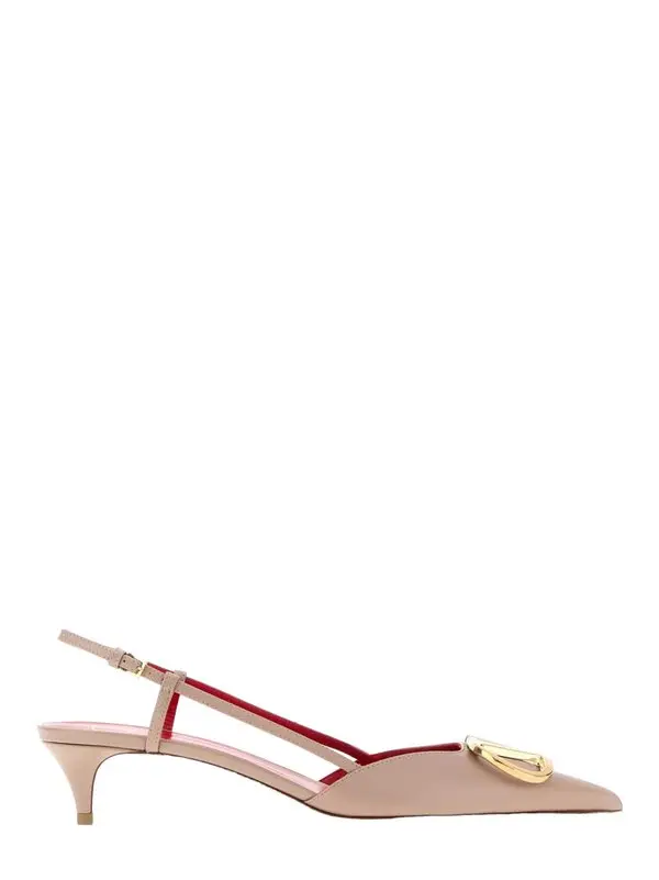 Valentino Garavani Antiqued Leather Vlogo Signature Slingback Pumps - Pink