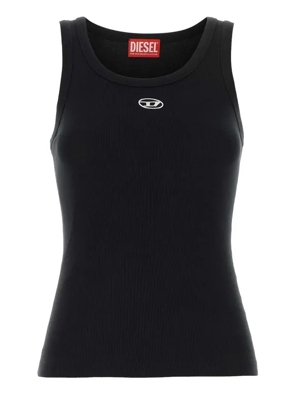 DIESEL® Stretch Cotton Ribbed Tank Top - Black