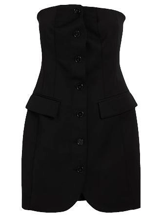 DONDUP Mini Dress In Virgin Wool And Elastane - Black