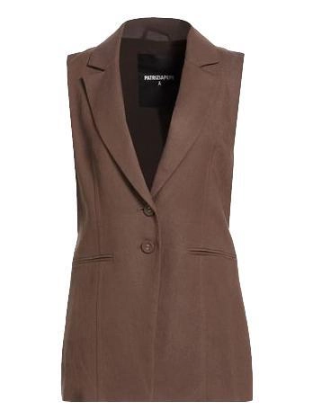 Patrizia Pepe Viscose And Linen Essential Single-breasted Blazer - Chocolate Brown