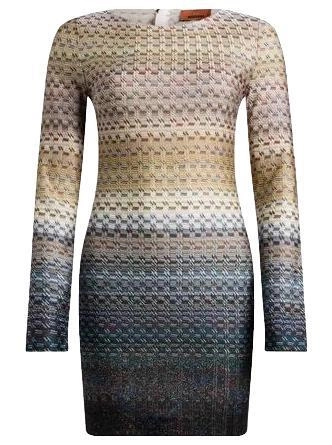 Missoni Mini Dress In Ivory Viscose And Metallic Fiber - White