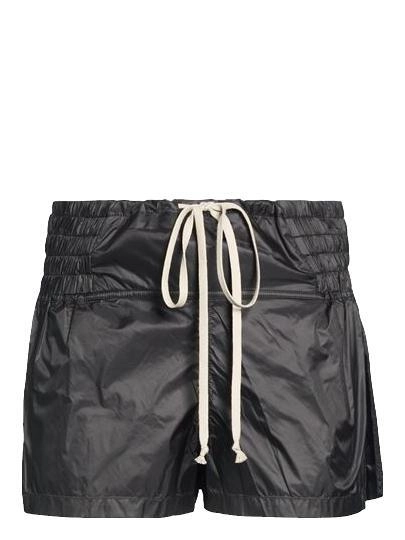 Rick Owens High Waisted Shirred Shell Shorts - Black