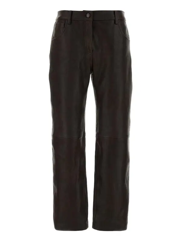 Magda Butrym Chocolate Leather Pants - Brown