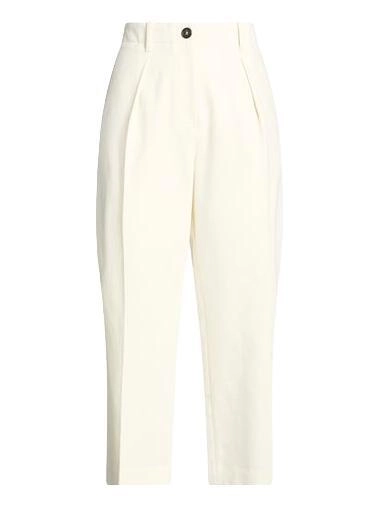 Brunello Cucinelli Cotton, Wool, Polyester Trousers - White